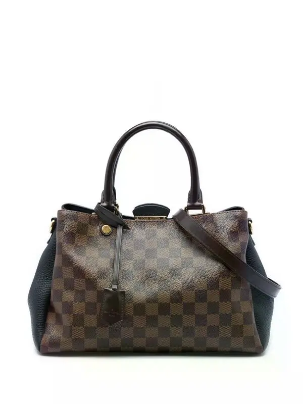 LOUIS VUITTON 2019 Damier Ebene Brittany Satchel - Black