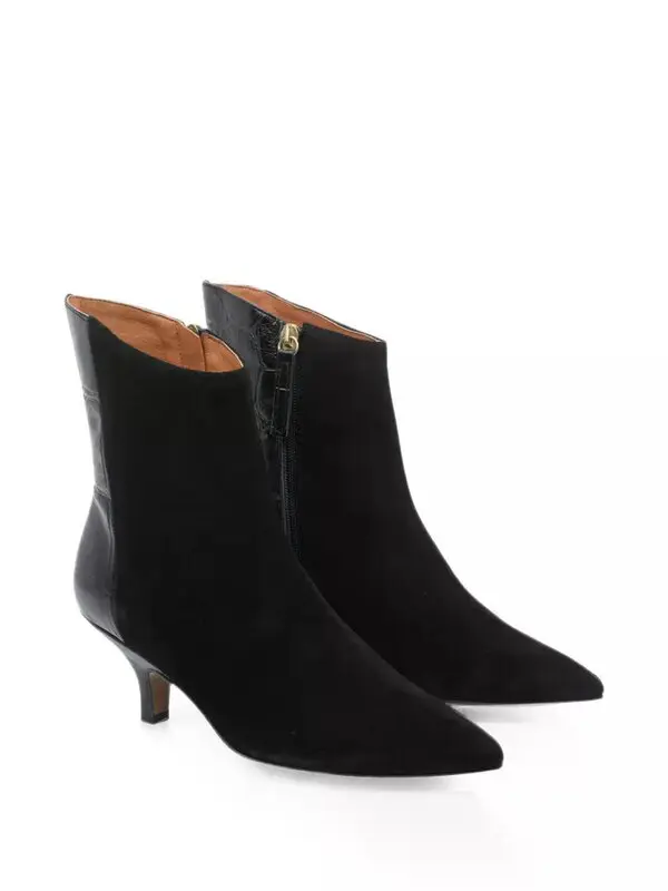 ANGEL ALARCON Croc-effect Panelled Suede Boots