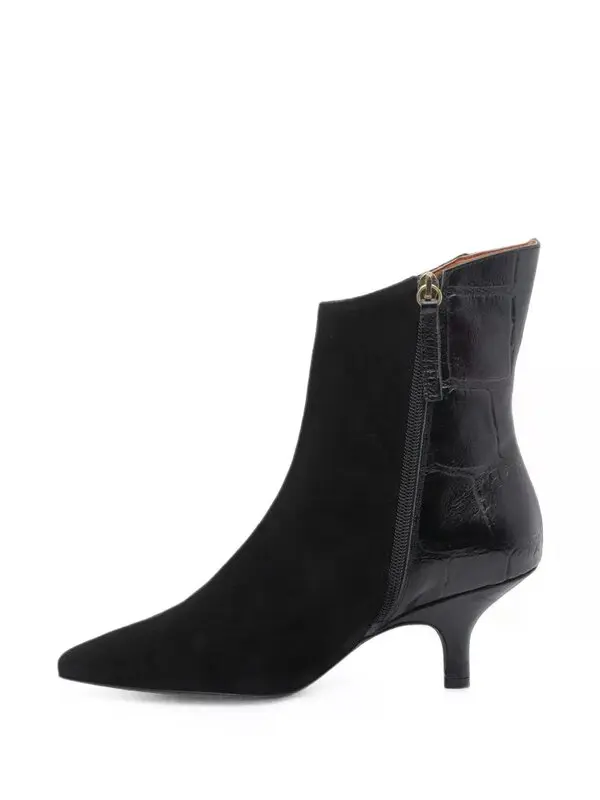ANGEL ALARCON Croc-effect Panelled Suede Boots