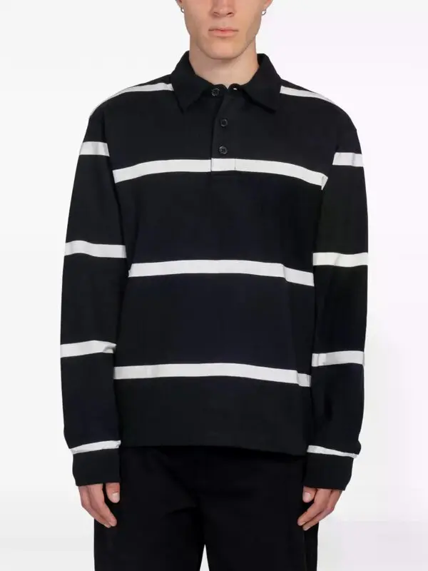 MINIMUM Tate Striped Long-sleeved Polo Shirt