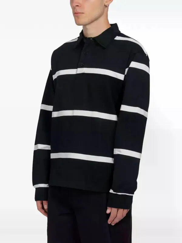 MINIMUM Tate Striped Long-sleeved Polo Shirt