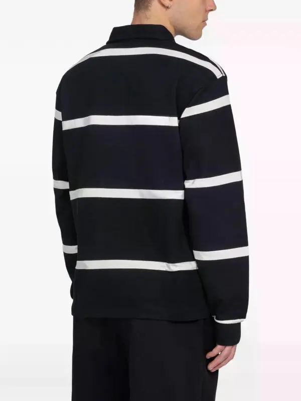 MINIMUM Tate Striped Long-sleeved Polo Shirt