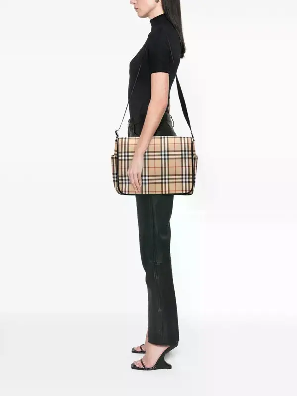 Burberry 2000-2017 House Check Coated Canvas Flap Crossbody Bag - Neutrals
