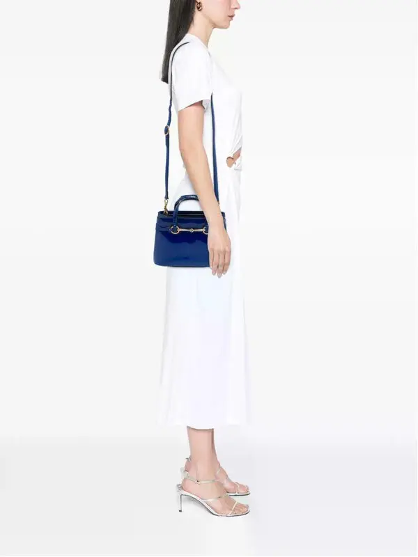 Gucci 2016-2026 Patent Bright Bit Satchel - Blue