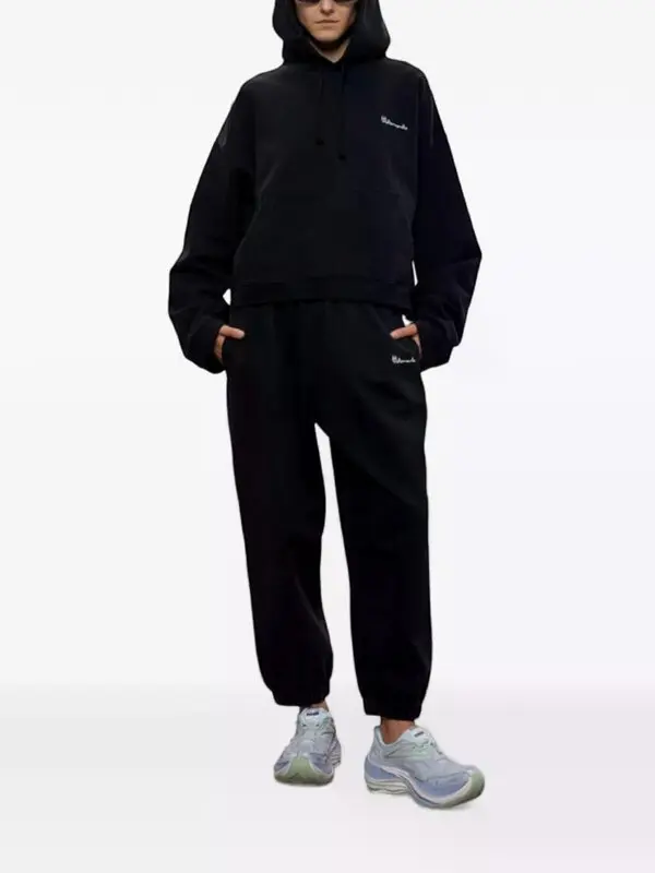 Vetements Logo-embroidered Cropped Hoodie