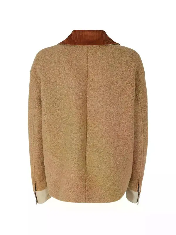 TELA Corduroy-collar Faux-shearling Jacket
