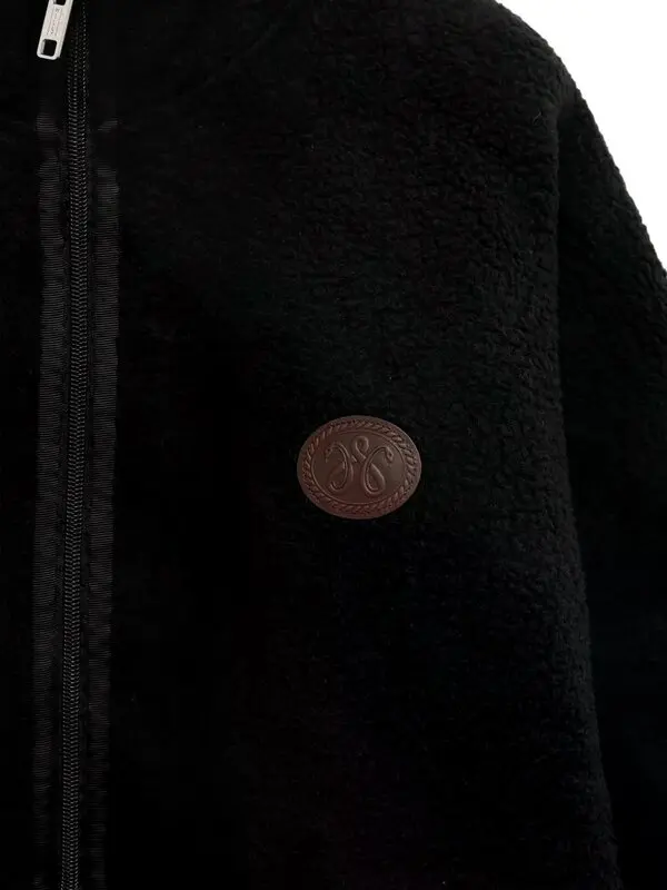 WILLY CHAVARRIA Willy Logo-patch Reversible Fleece Sport Jacket - Black