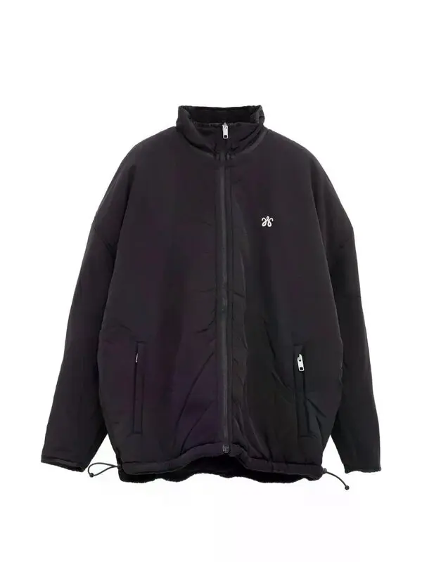 WILLY CHAVARRIA Willy Logo-patch Reversible Fleece Sport Jacket - Black