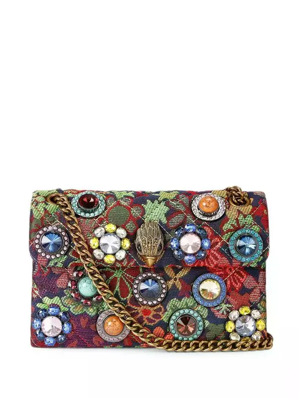 Kurt Geiger Crystal-embellished Floral-tapestry Shoulder Bag