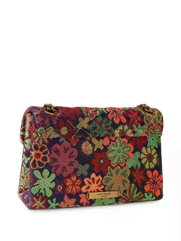 Kurt Geiger Crystal-embellished Floral-tapestry Shoulder Bag
