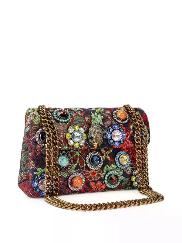 Kurt Geiger Crystal-embellished Floral-tapestry Shoulder Bag