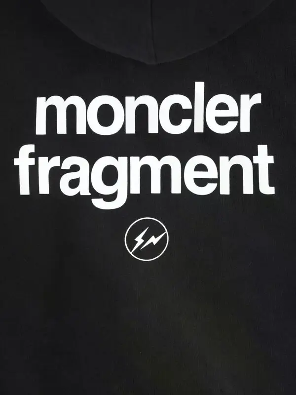 Moncler X Fragment Logo-print Hoodie - Black