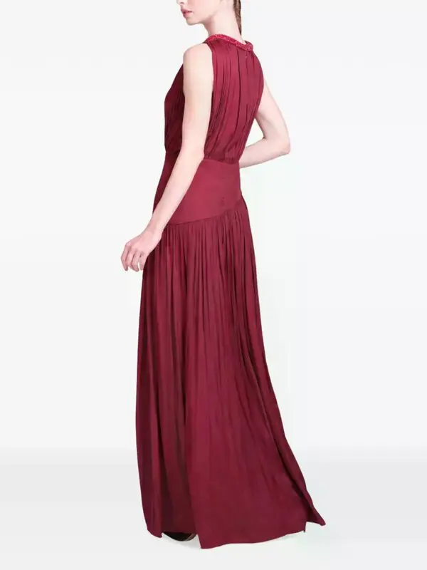 BARUNI Bianca Beaded Pleated Maxi Dress