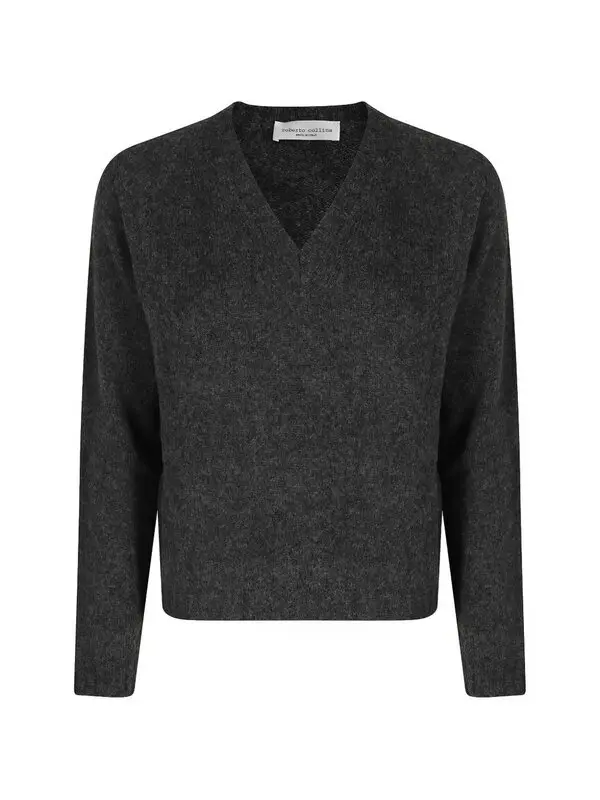 ROBERTO COLLINA V-neck Raglan-sleeve Sweater - Grey
