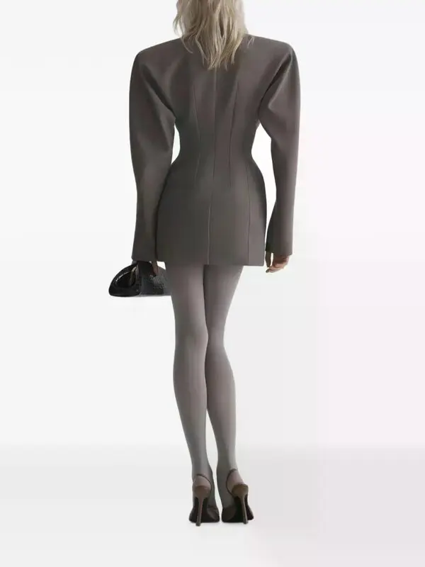 MUGLER Taupe Mini Zipped Dress