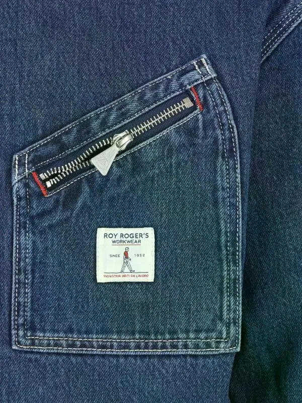 ROY ROGER'S Corduroy-collar Denim Jacket