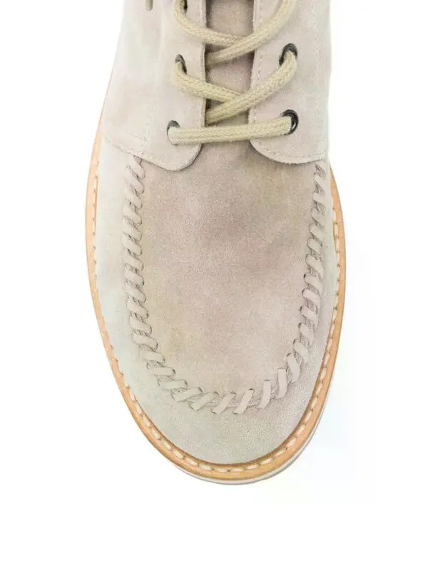 Eleventy Lace-up Whipstitch-detail Boots