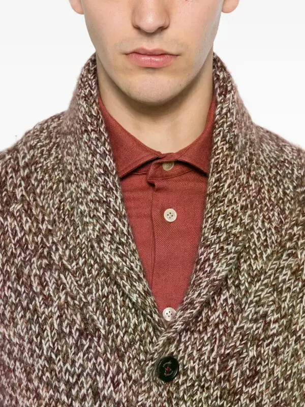 Eleventy Chunky-knit Shawl-collar Cardigan