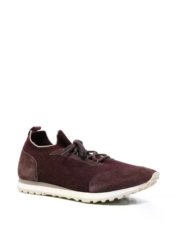 Eleventy Suede-panelled Knit Sneakers