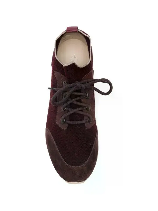 Eleventy Suede-panelled Knit Sneakers