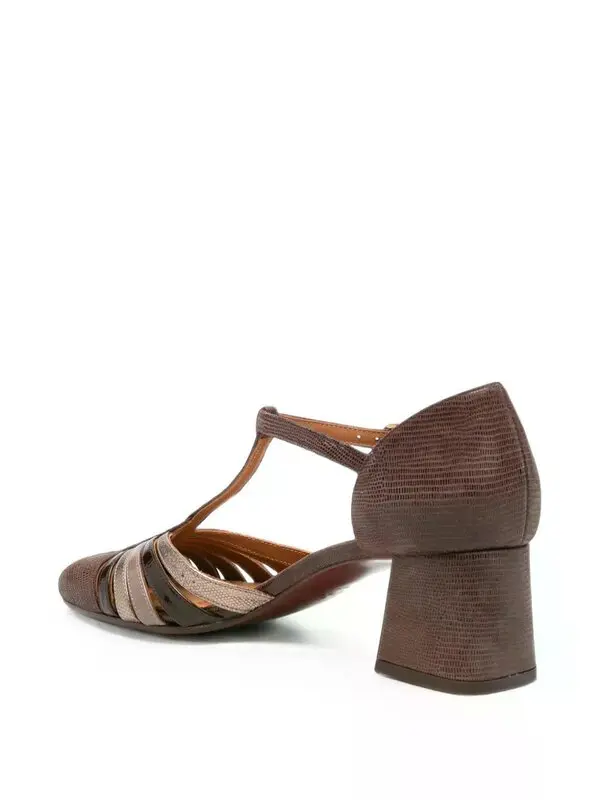 Chie Mihara Vudui T-bar Lizard-effect Heeled Pumps