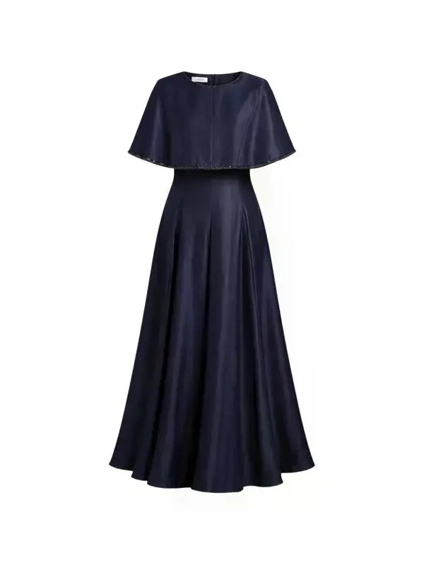 BARUNI Maxi Cape-overlay A-line Dress