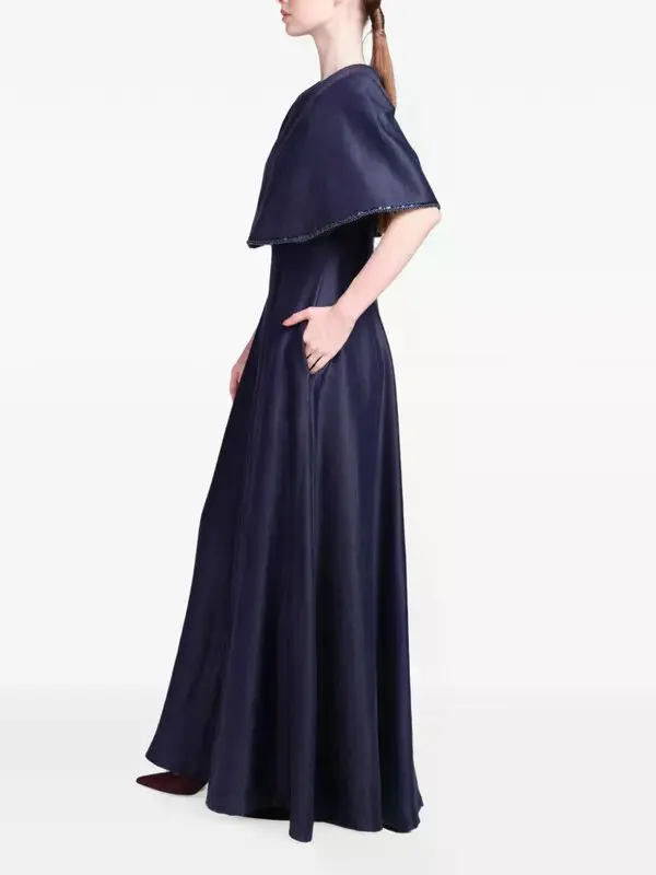 BARUNI Maxi Cape-overlay A-line Dress