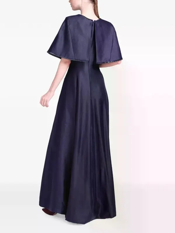 BARUNI Maxi Cape-overlay A-line Dress