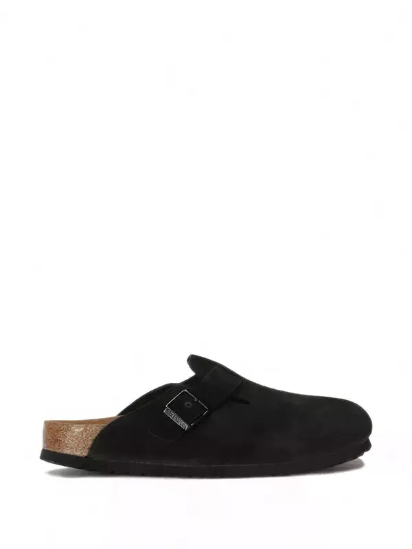 BIRKENSTOCK Boston Suede Mules - Black