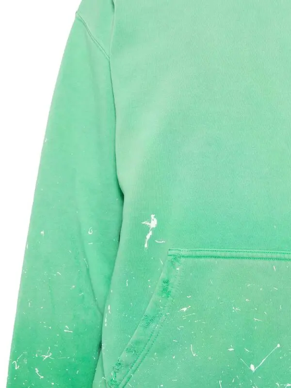 PALE CLOUD Paint-splatter Distressed Hoodie