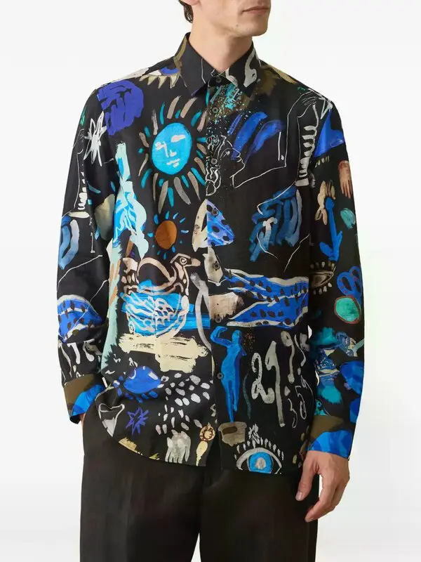 Paul Smith Ink Works' Print Viscose-blend Shirt
