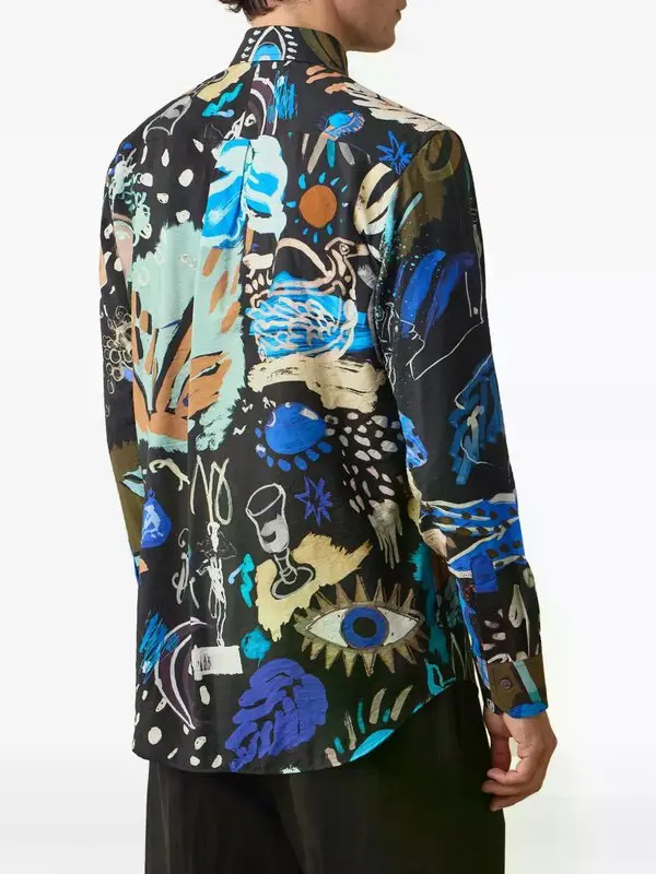 Paul Smith Ink Works' Print Viscose-blend Shirt