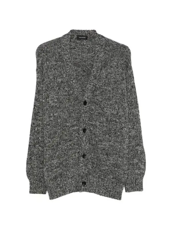 Tagliatore Marl-knit V-neck Cardigan - Grey