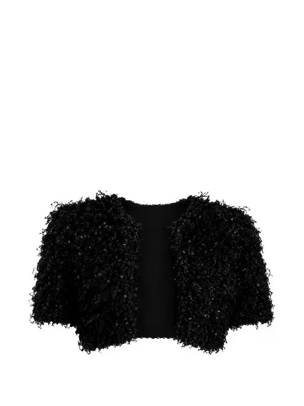 TWINSET Textured Cropped Jacket - Black