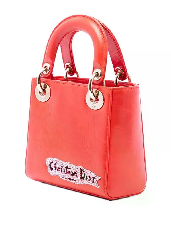 Dior 2016 Mini Calfskin Beaded Lady Satchel