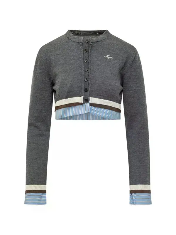 MSGM Layered-effect Cropped Cardigan