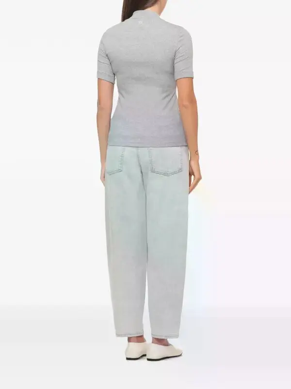 PANICALE Organza-collar Short-sleeved T-shirt