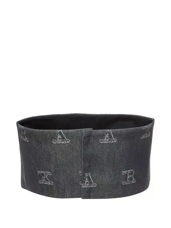 Max Mara Sfilata Monogram-pattern Denim Bandeau Top