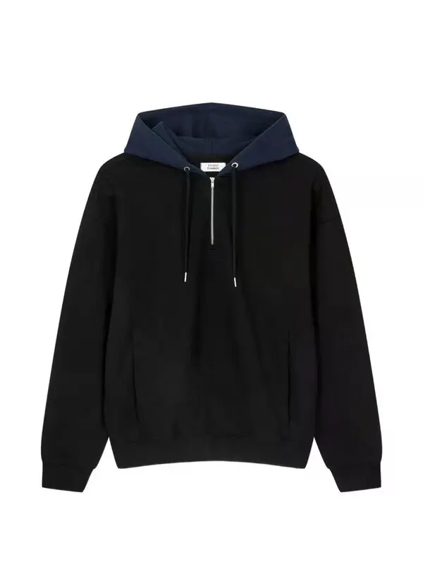 STUDIO TOMBOY Half-zip Drawstring Hoodie - Black