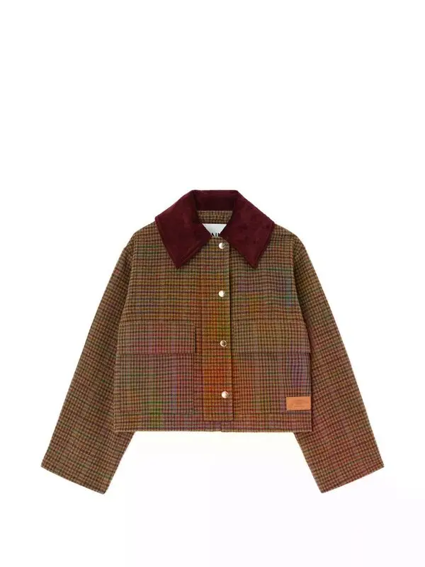 GANNI Jacket In Check Twill