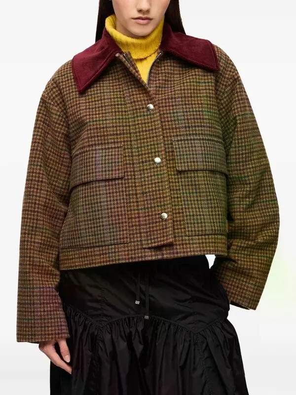 GANNI Jacket In Check Twill