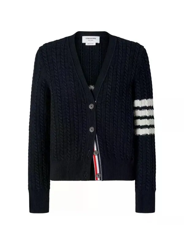Thom Browne Merino-wool 4-bar Anchor-intarsia Cardigan