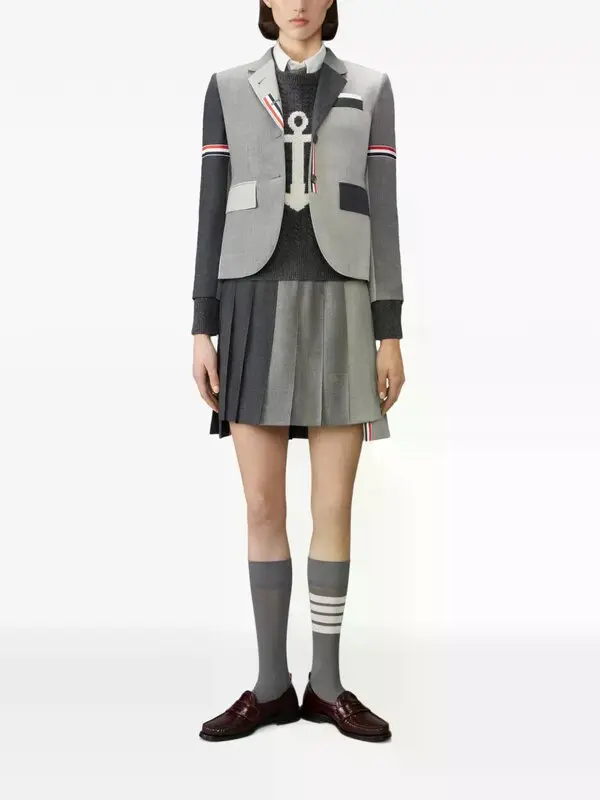 Thom Browne Merino Wool 4-bar Intarsia Anchor Pullover