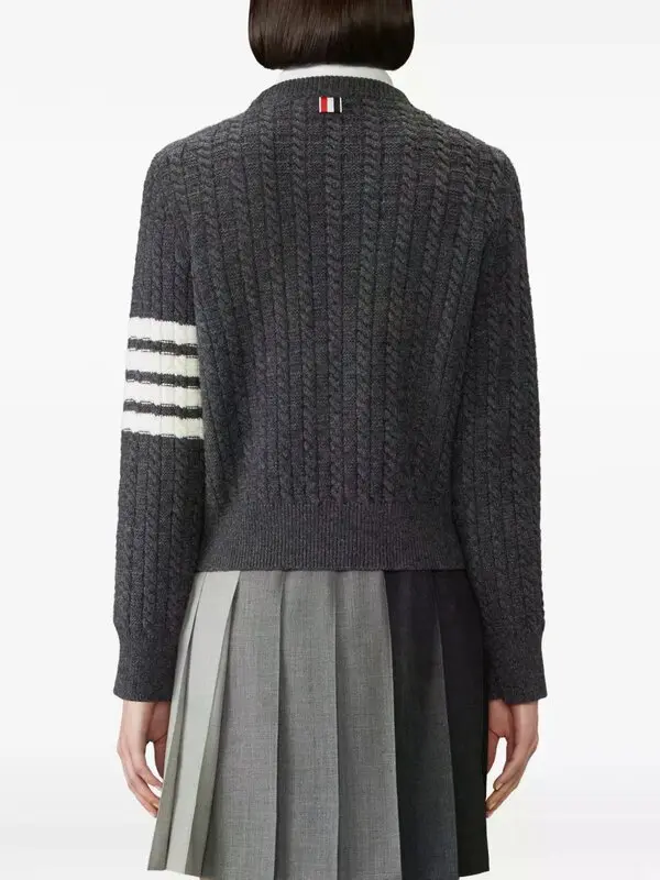 Thom Browne Merino Wool 4-bar Intarsia Anchor Pullover