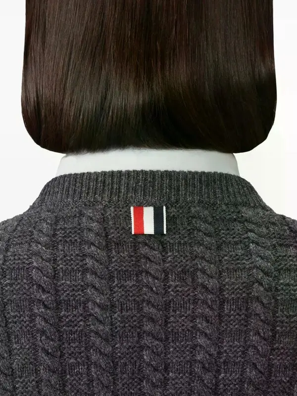 Thom Browne Merino Wool 4-bar Intarsia Anchor Pullover