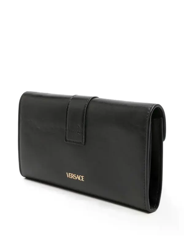 Versace Logo-plaque Chain-strap Clutch Bag - Black
