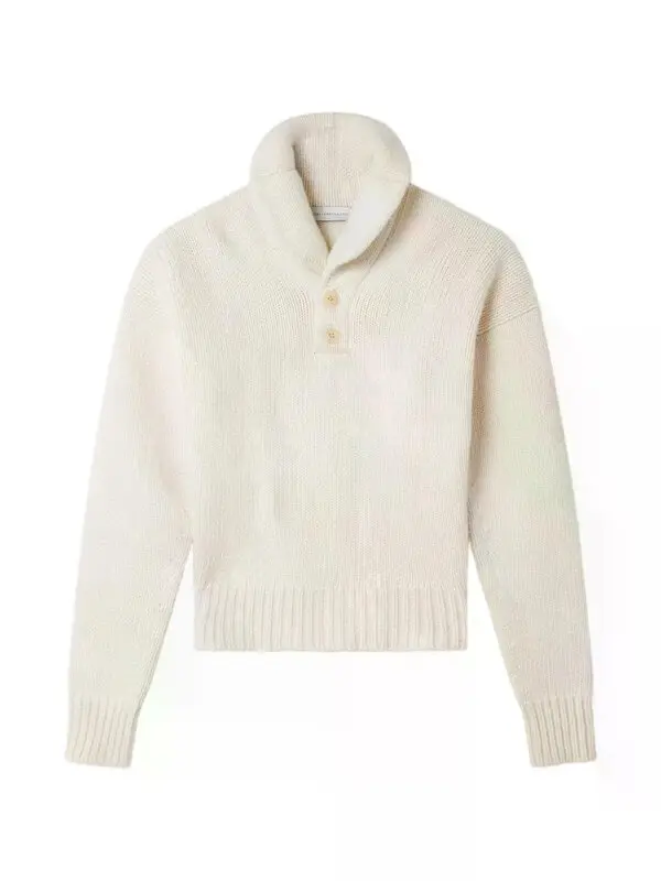 Stella McCartney Button-fastening Shawl-collar Sweater - Neutrals