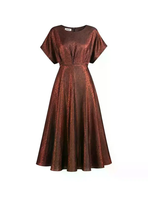 BARUNI Midi Ruba Metallic-effect Flared Dress