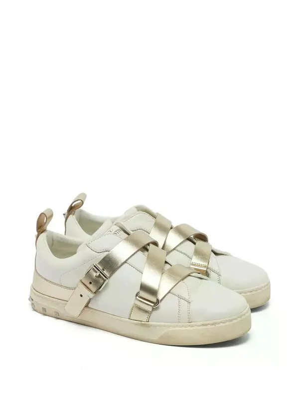 Valentino Garavani V-punk Buckled Sneakers - White