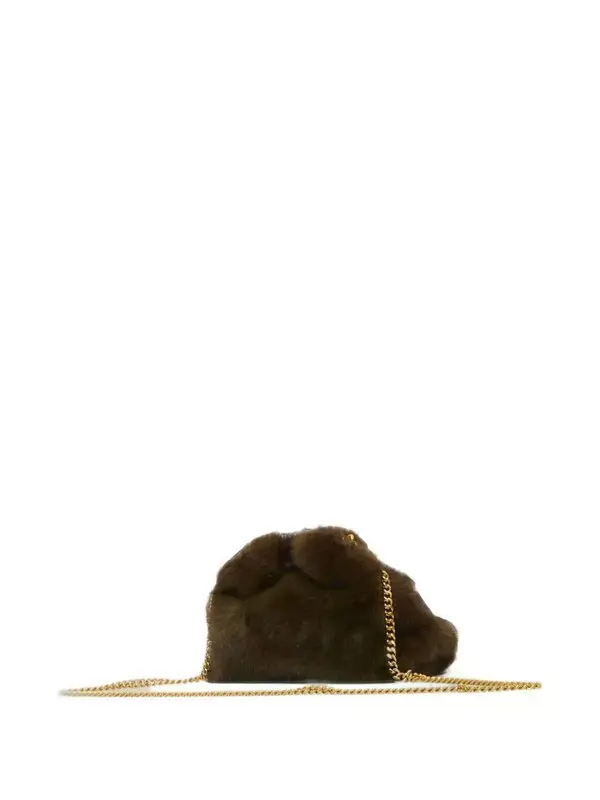 Stella McCartney Falabella Faux-fur Mini Clutch Bag - Brown